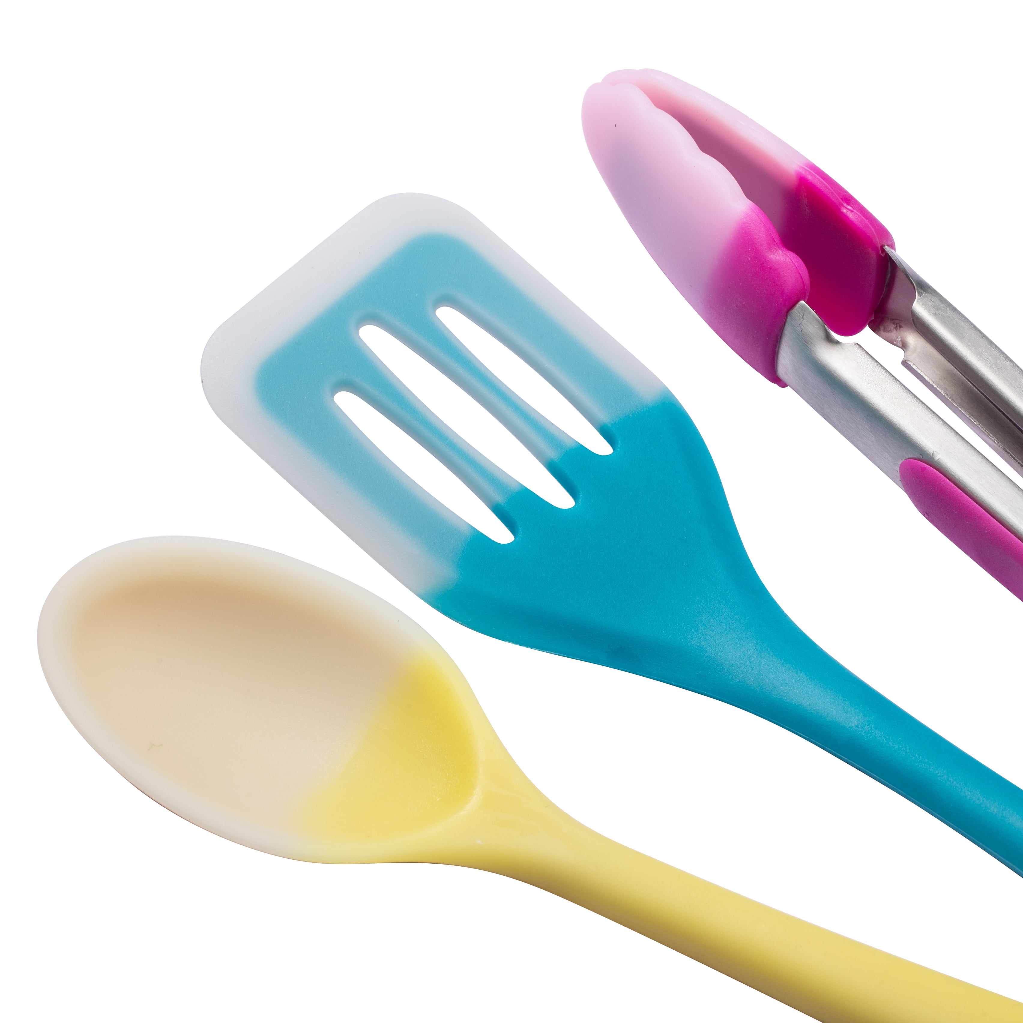 Cook with Color 3 Piece Color Changing Silicone Utensil Set with Pink ...