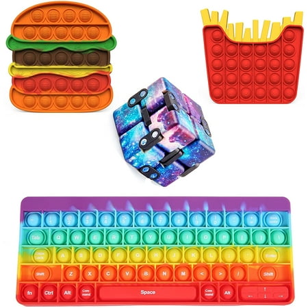 3/4Pcs Fidget Packs Anti-Anxiety Tools, TIK Tok Pop Bubble Sensory ...