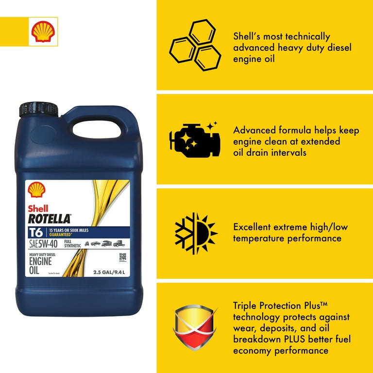 Shell Rotella Shell Rotella T6 Full Synthetic SAE 5W-40, 56% OFF
