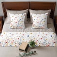 Bed Runner for Queen Size Bed, Blue Flowers 3 Pcs Bedding Runner Set ...