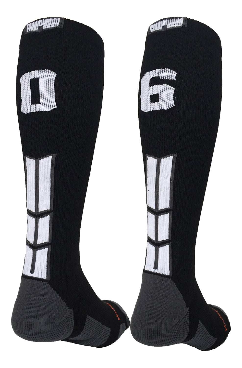 Player Id Black/White Over the Calf Number Socks (#06, Large) - Walmart.com