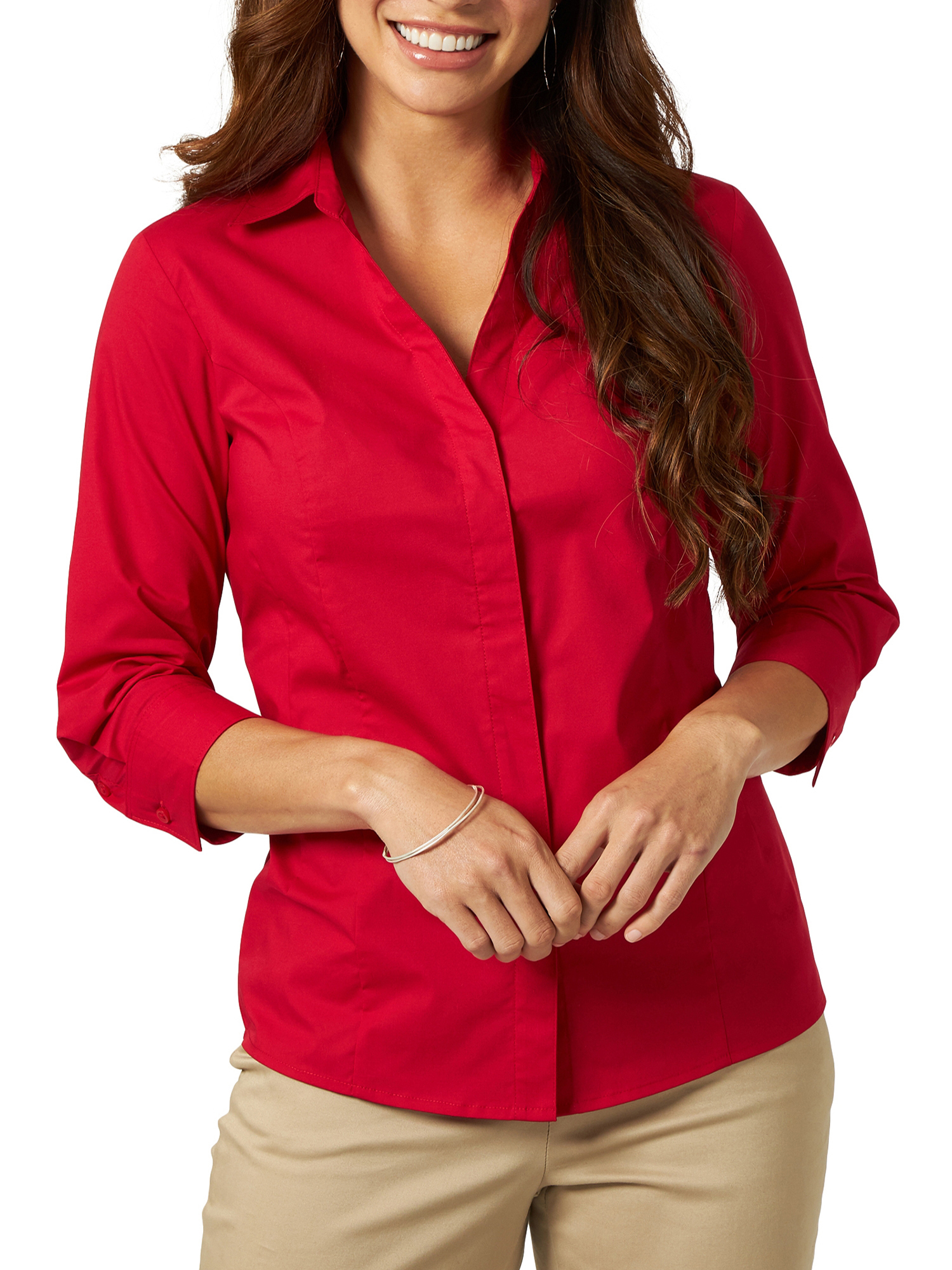 Riders by Lee® Indigo Easy Care 3/4 Sleeve Woven Shirt - Walmart.com