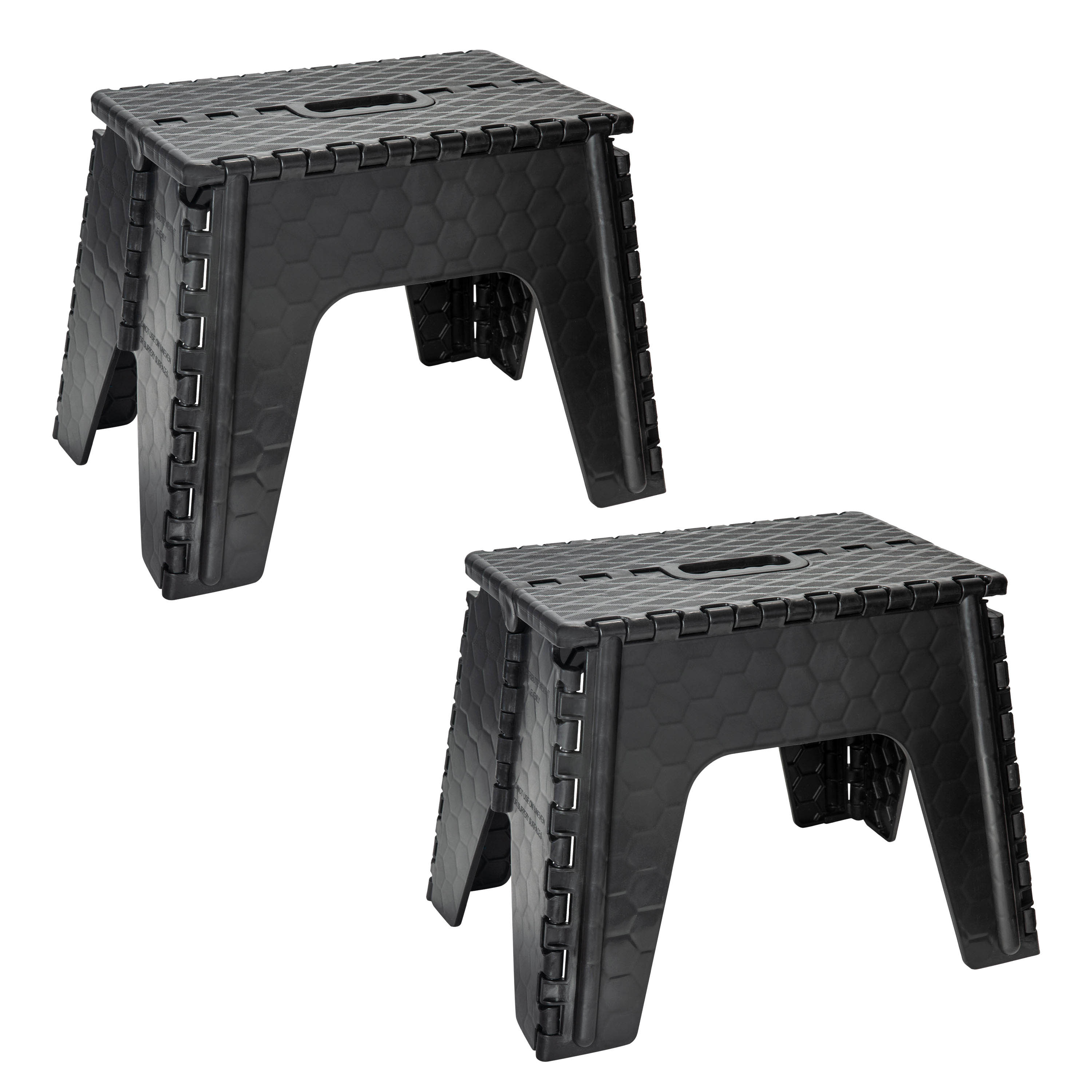 Simplify 2 Pack 12" Height Plastic Folding Single Step Stool in Black ...