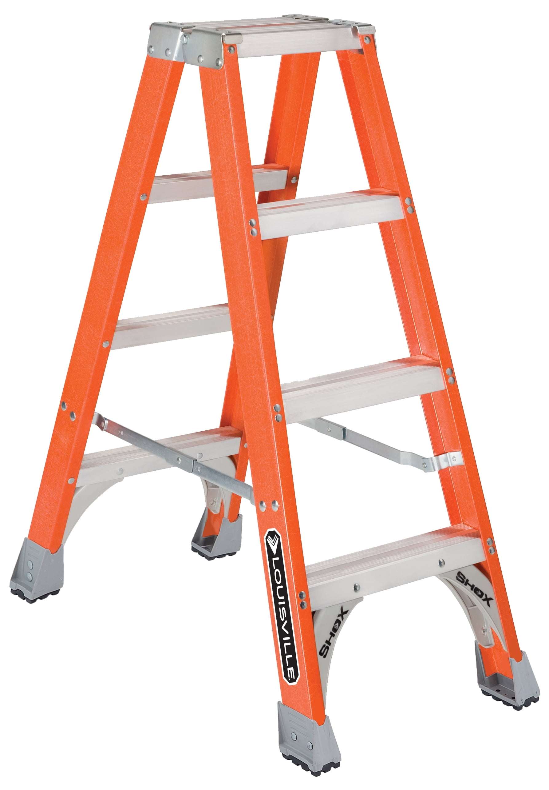 Louisville Ladder 4' Fiberglass Twin Step Ladder, 8' Reach, 300 lbs ...