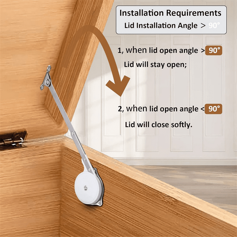 Chest Hinges Chibery Soft Close Toy Box Hinges - Heavy Duty Lid Support ...