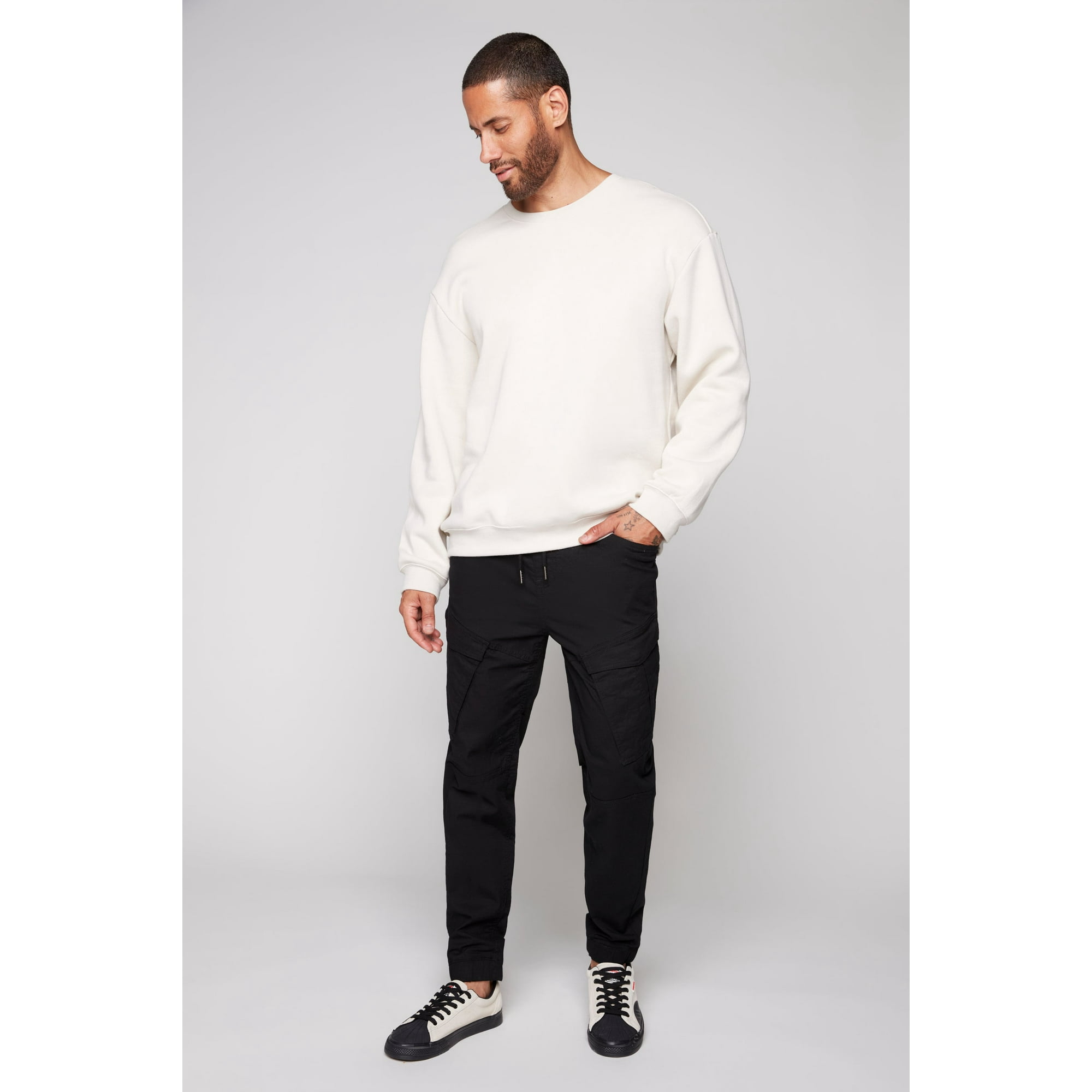 Click here for Dnm. Works Cohen - Rib Black Cargo Jogger Pants -... prices