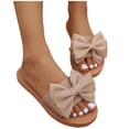 Bkhluea Women Bow Accent Flat Slide Sandals Comfortable Footwear For ...