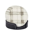 6-Piece Set Of Round Coasters Water-Resistant Leather Double-Sided Non ...