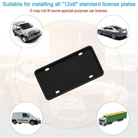 Car Silicone License Plate Frame Kit SUV Frame Set Vehicle Screw ...
