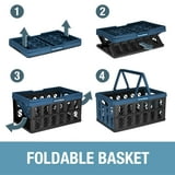 CleverMade Eco Collapsible Shopping Basket with Handles, 24L Stone, 3 ...