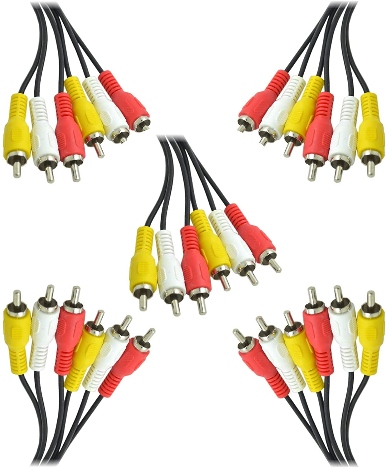 Stereo VCR RCA Cable, 2 RCA (Audio) + RCA RG59 Video - Walmart.com