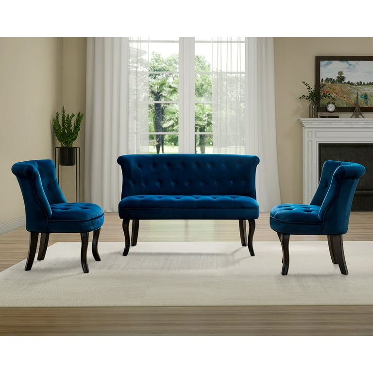 Blue Armless Accent Chairs