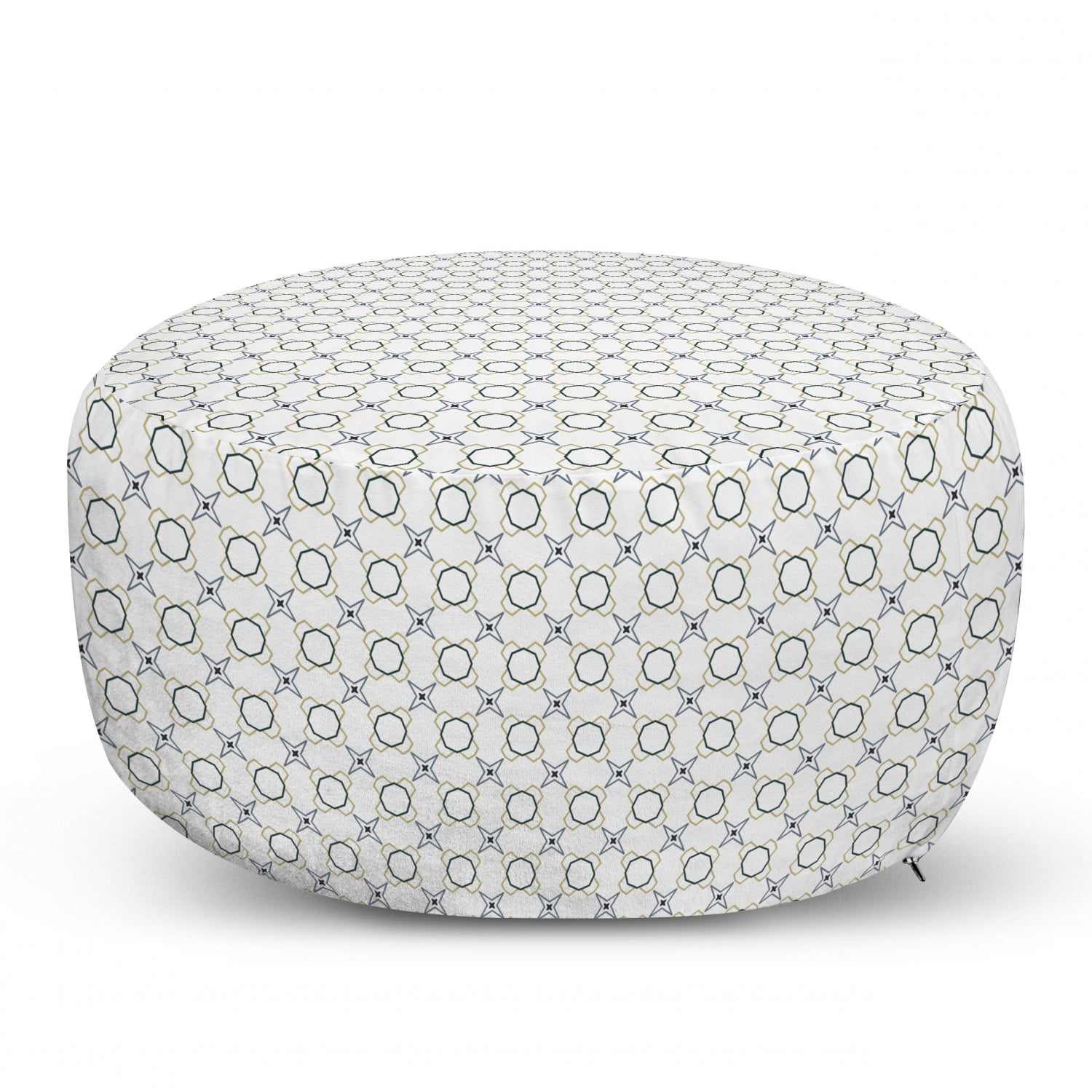 Abstract Pouf Cover with Zipper, Hand Drawn Outline Drawings Star Like ...