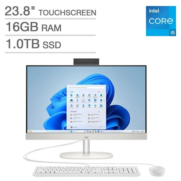 HP - 27" Full HD Touch-Screen All-in-One with Adjustable Height - Intel ...