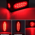 2Pcs Steel Trailer Lights Boxes Housing Kit w/6 Inch Oval Red LED ...