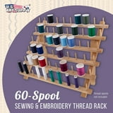 U.S. Art Supply Beechwood 60-Spool Thread Rack, Sewing, Embroidery ...
