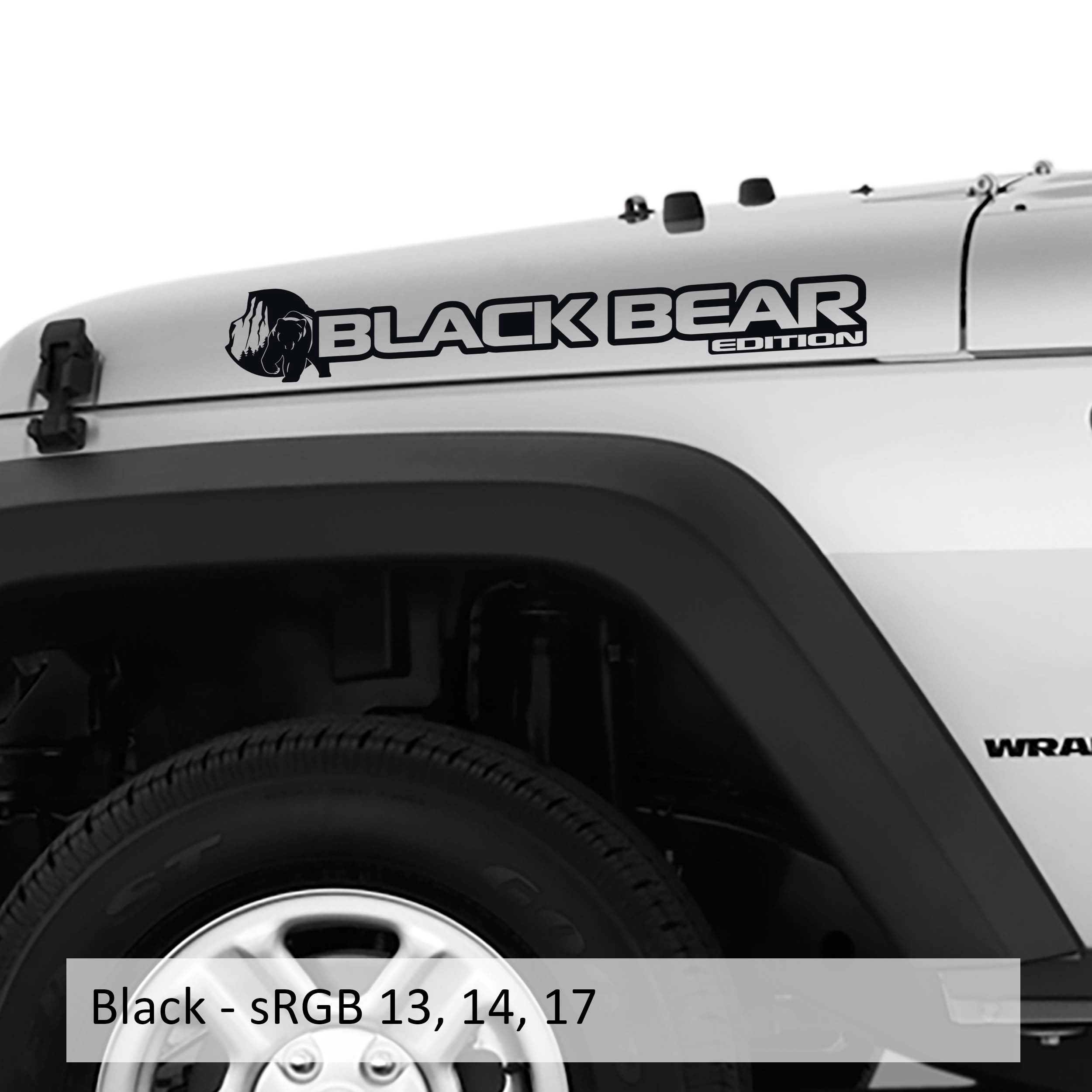Collectible Decals Black Bear Edition Side Hood Vinyl Decal (Pair ...