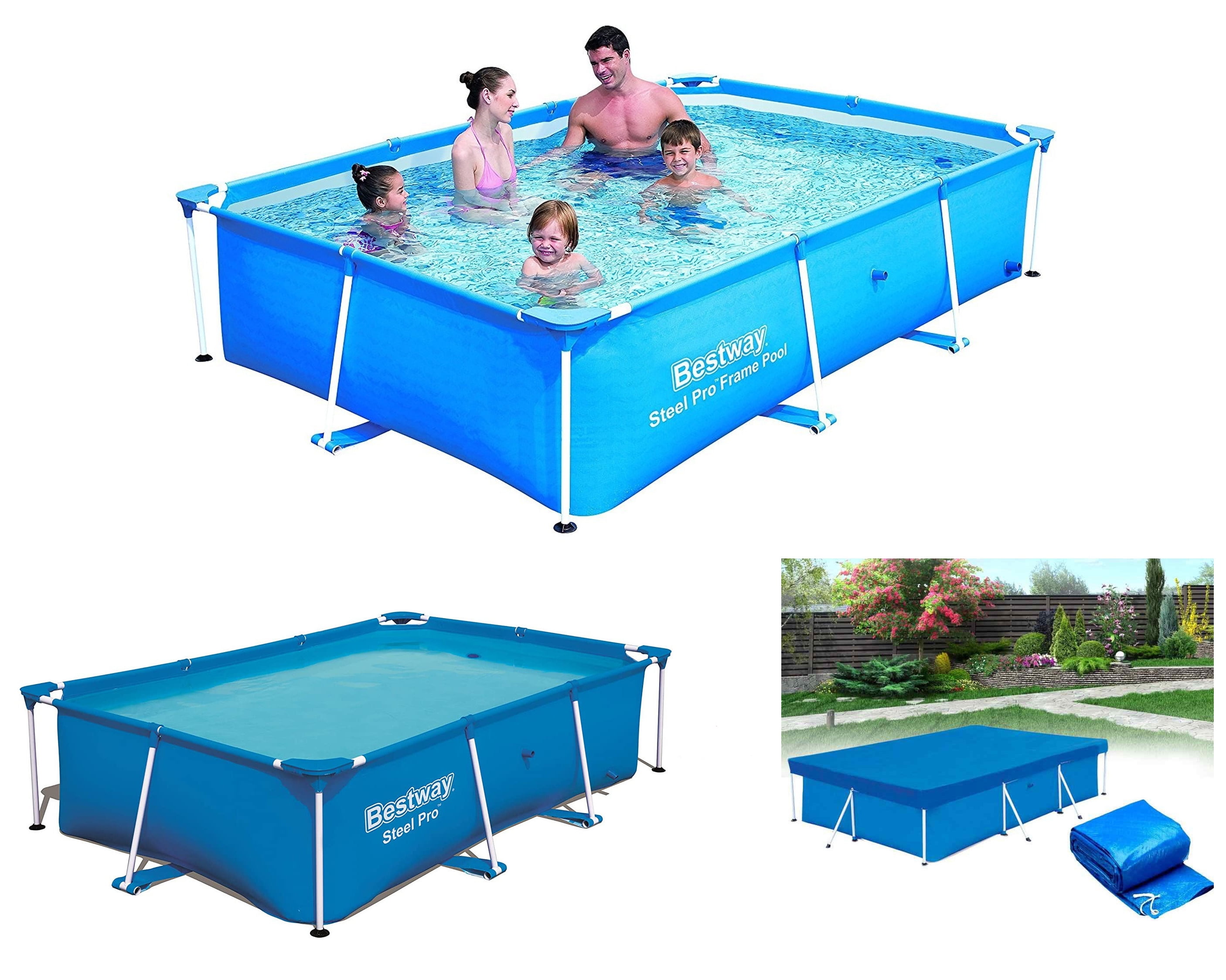 Alberca Estructural Bestway Familiar Bestway 3.0 x 2.01 x .66 con Bomba, Filtro y Cubierta ...