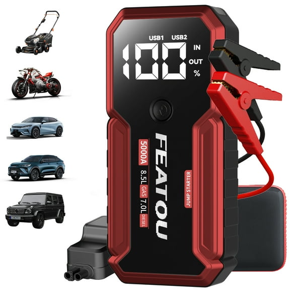WolfBox 4000A Portable Car Battery Jump Starter, 12V Power Pack, 10L ...