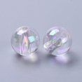 500g Eco-Friendly Transparent Acrylic Beads Round AB Color Clear AB ...