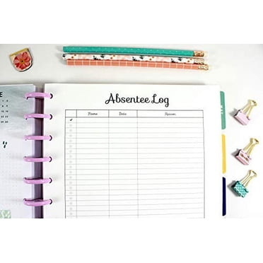 Hourly/Daily Planner Inserts for 9 Disc Happy Planners - Walmart.com