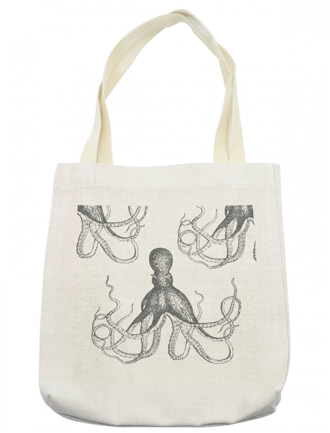 Octopus Tote Bag, Ocean Inspired Sketch Art of an Animal Long Tentacles ...