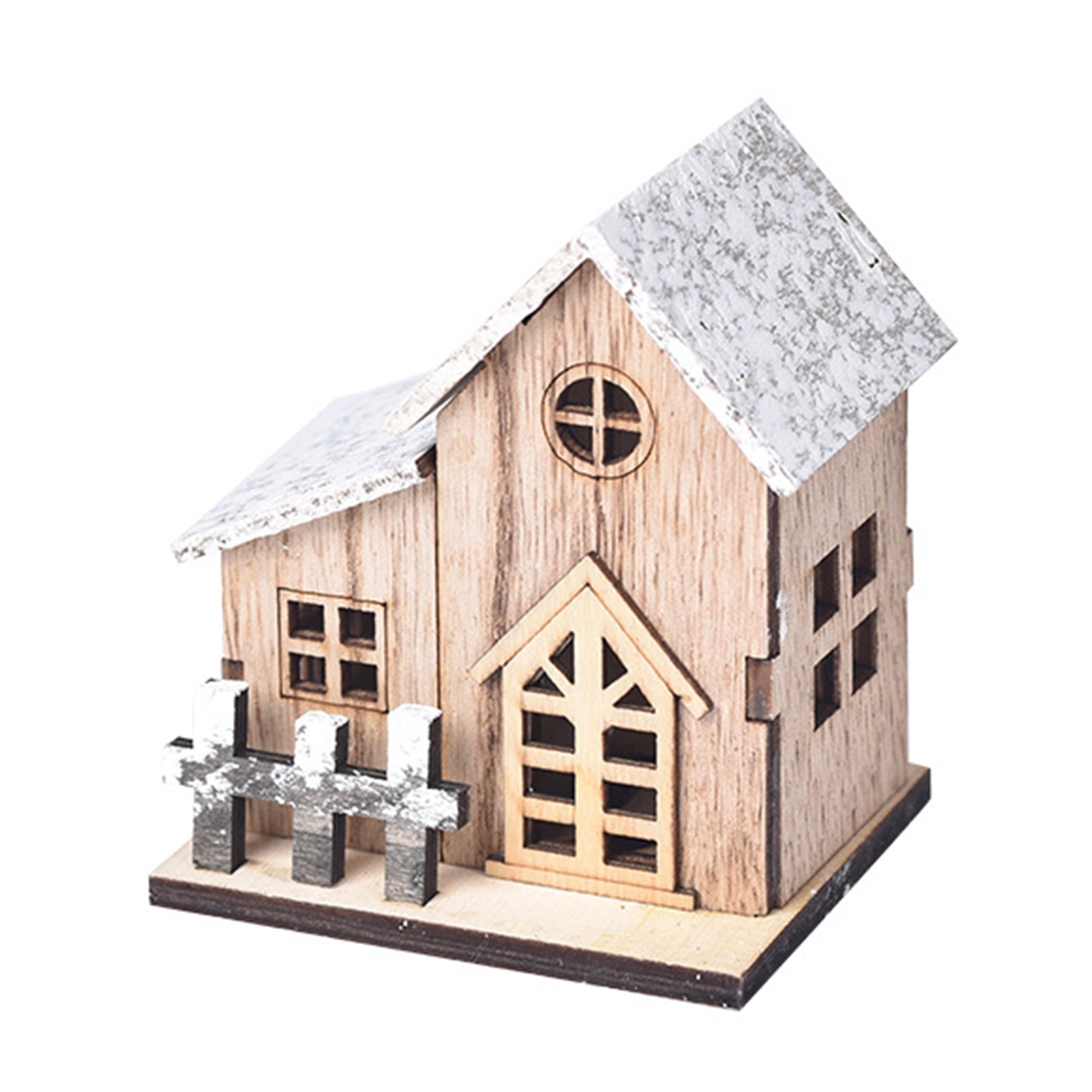 Hadanceo Christmas House Wooden Glowing Decorative Festival Ornamental ...