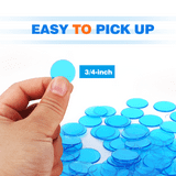 GSE Blue Bingo Chips, 500 Pieces 3/4-Inch High-Contrast Transparent ...