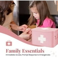 First Aid Box Organizer Empty 13" Pink Vintage First Aid Kit Tin Metal ...