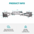 ZAFLY Sectional Sofa Sets for Living Room, Linen Fabric Sofa with Metal ...