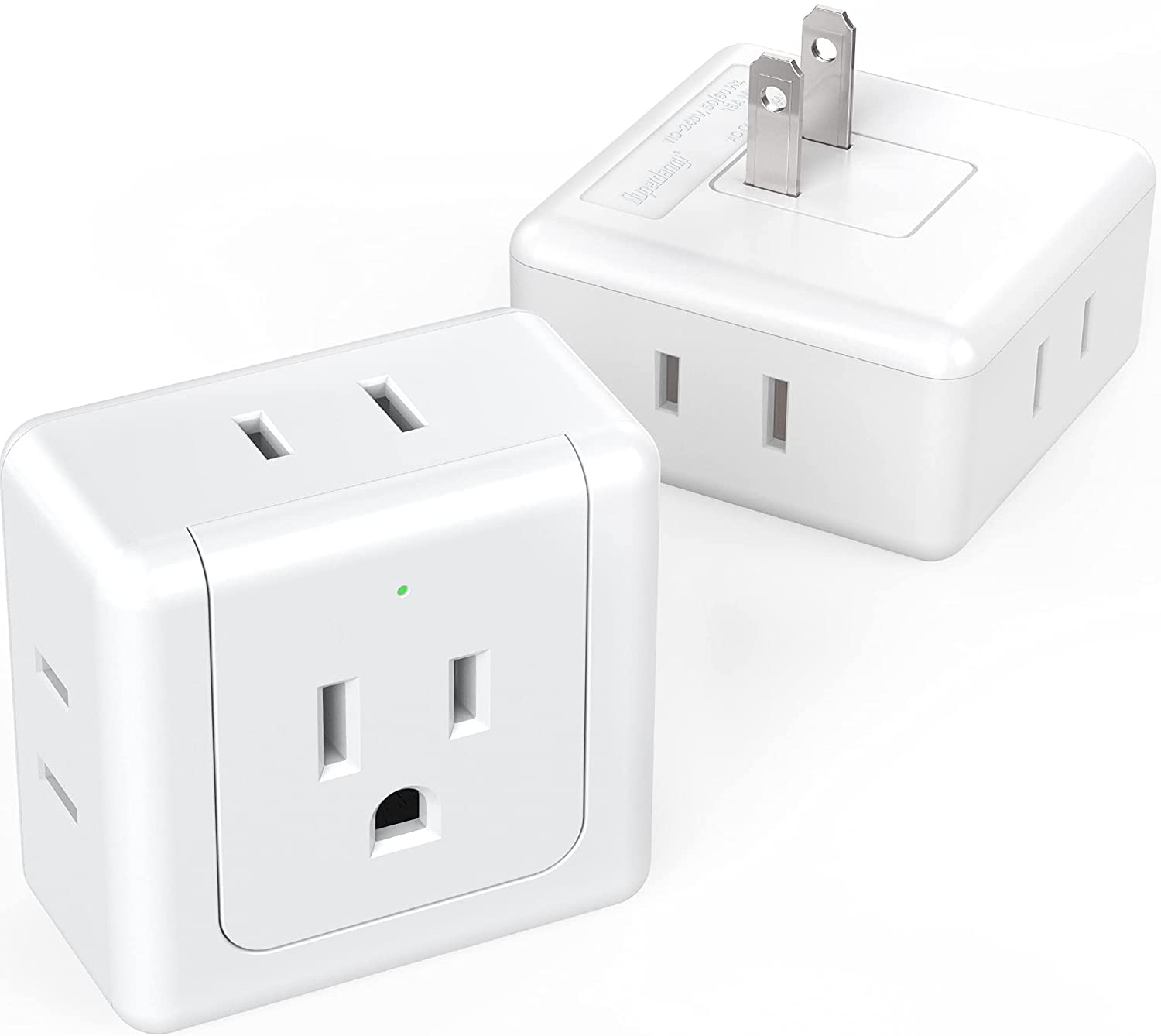 Multi Plug Outlet Extender Wall Power Tap Expander, 3 Prong to 2 Prong ...