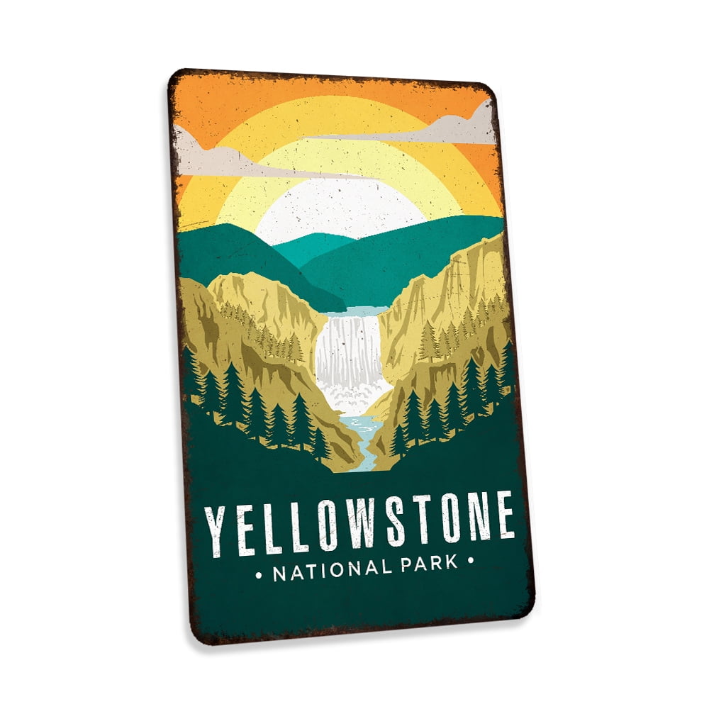 Yellowstone National Park Sign Vintage Looking Decorative Signs Home ...
