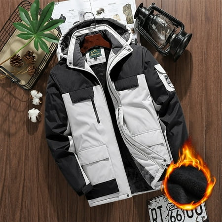 REDHOTYPE Winter Jacket Men's Plus Velvet Thick Tide Padded Jacket ...