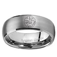 Tetragrammaton Spiritual Kabbalah Brushed Gray Dome Tungsten Ring 10MM ...
