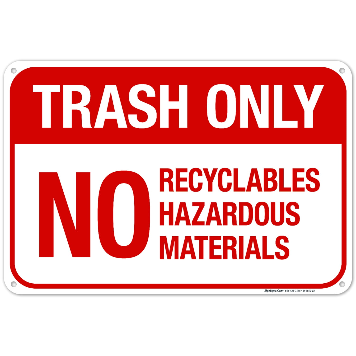 Trash Only Sign, - Walmart.com