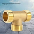Brass T Shape Water Pipe Equal Male Tee Adapter Connector 1/2" Thread ...