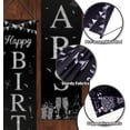 Happy 78th Birthday Door Banner Porch Sign Silver Black, Cheers to 78 ...