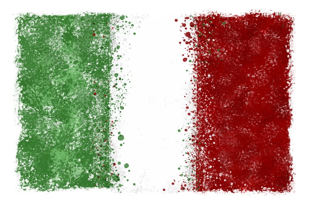 Italian Flag, Abstract Watercolor Splatter (9x12 Wall Art Print, Home ...