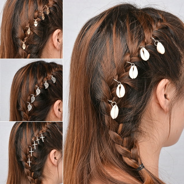 Jiaroswwei 5/10Pcs Punk Women Hip-Hop Braid Hand Cross Shell Leaf Ring ...