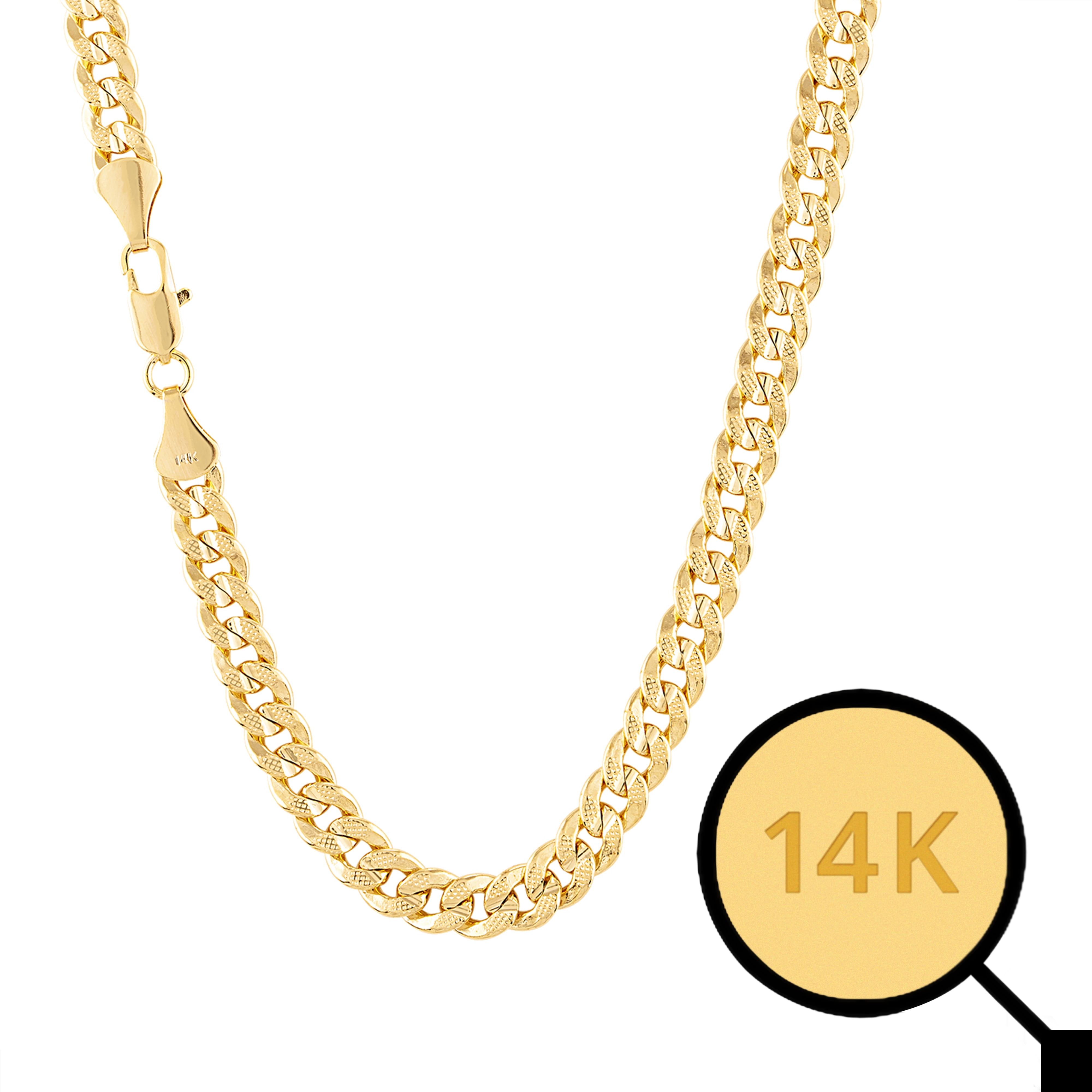 14k Gold Plated 24in 8mm Icy Mens Cuban Curb Stainless Steel Link Chain ...