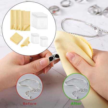 73 Pieces Cleaning Cloth Zip Bags Tarnish Remover Reusable Tool Cleaner ...
