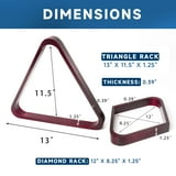 GSE Solid Wood Billiard Pool Ball Rack Set, 8-Ball Triangle & 9-Ball ...