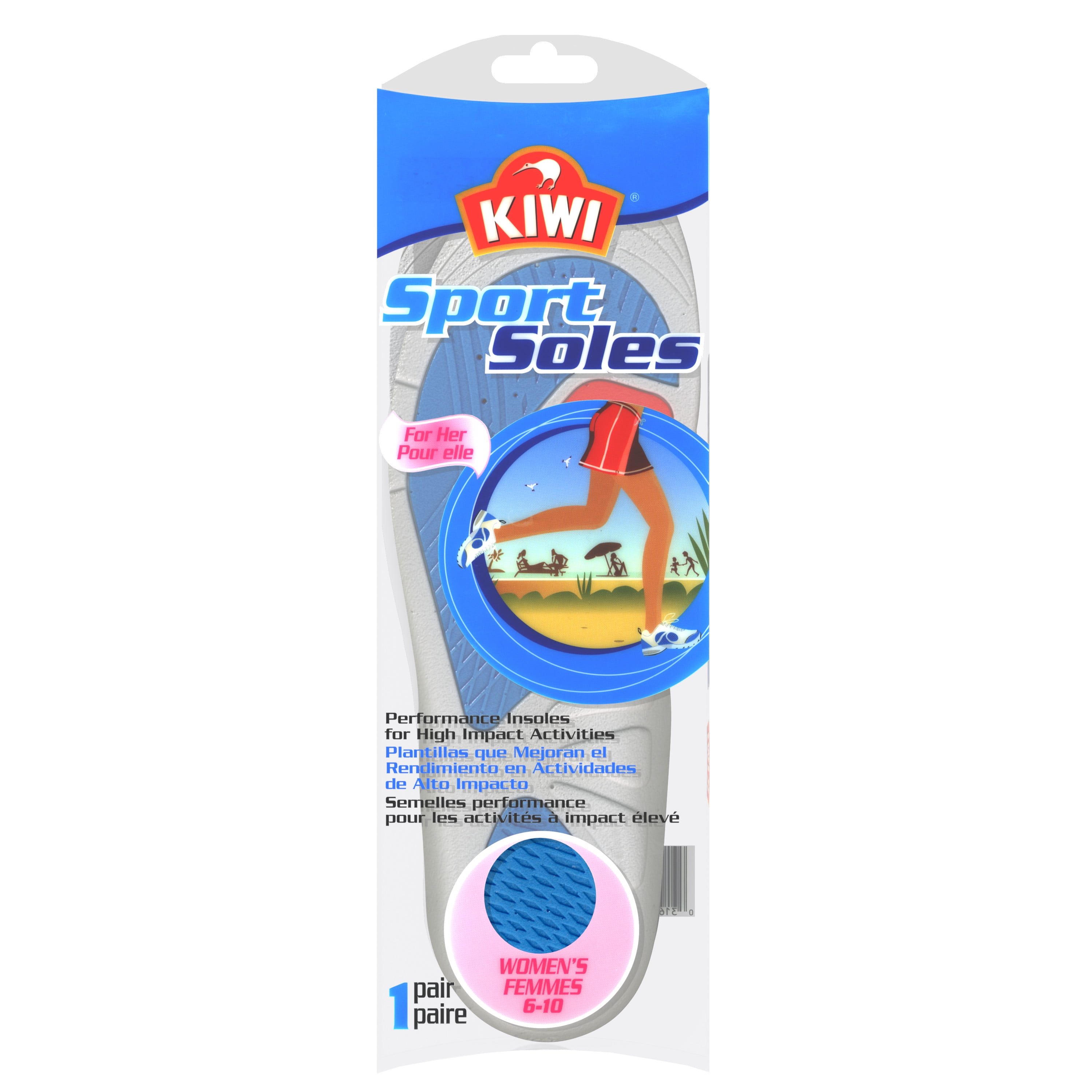 KIWI Sport Soles Women Sizes 6-10, 1 pair - Walmart.com