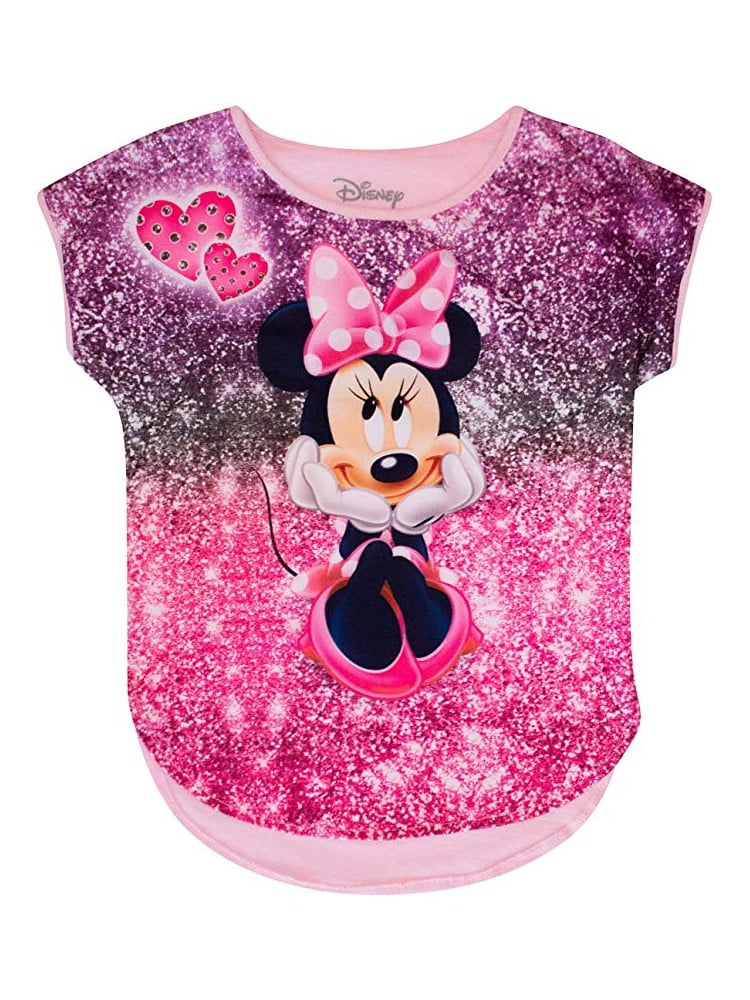 Disney Minnie Mouse Girls' Sublimated (Looks like Sparkles) Top ...
