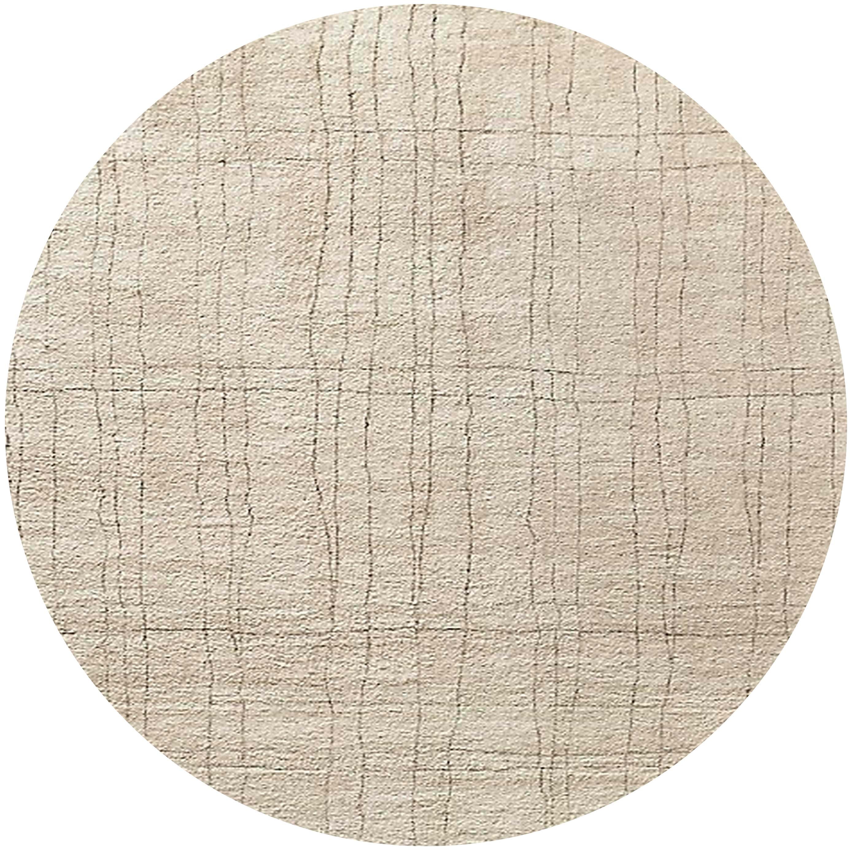 Ahgly Company Indoor Round Mid-Century Modern Wheat Beige Solid Area ...