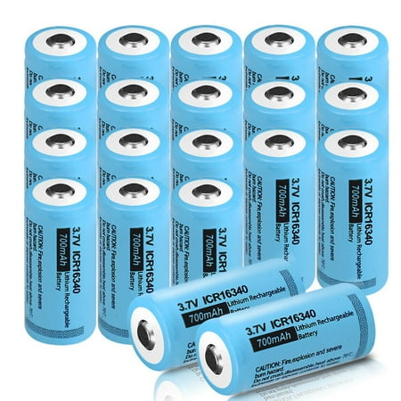 PKCELL ICR16340 700mAh 3.7V Rechargeable lithium Battery Button Top ...