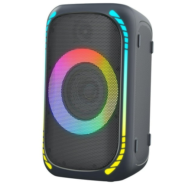 onn. Bluetooth Wireless Party Speaker with Multicolour LED Lighting, 20 ...