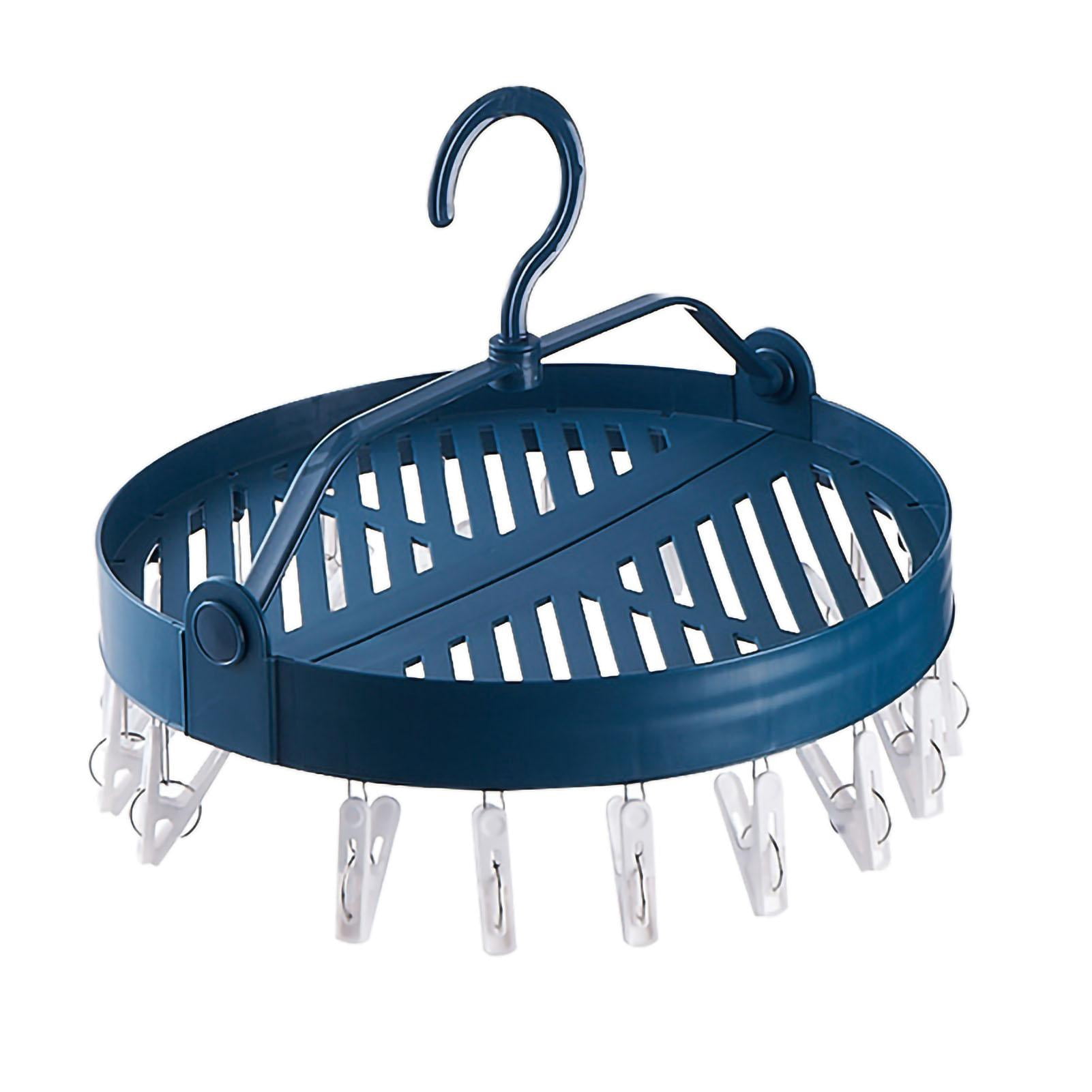 Delaman 18 Clips Underwear Socks Drying Rack Round Folding Clothes ...