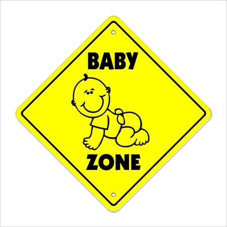 Baby Crossing Sign Zone Xing | Indoor/Outdoor | 14" Tall Plastic Sign ...