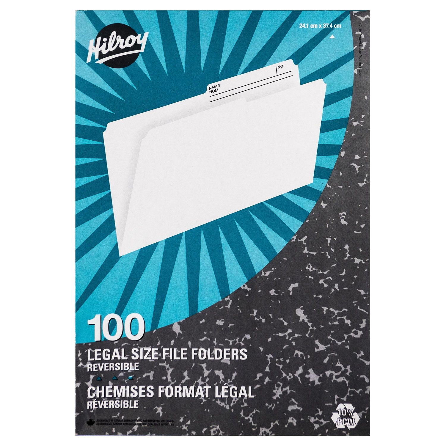 Hilroy Legal Size File Folders Ivory- 100 Pack - Walmart.ca